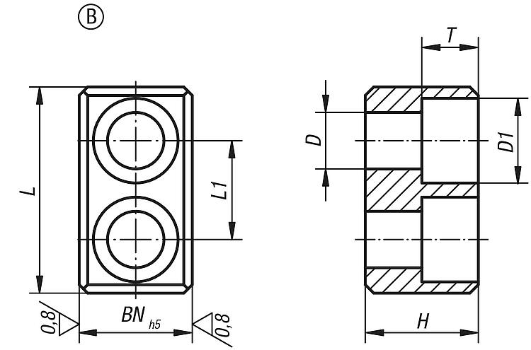 传动键 DIN 2079，B 型 | norelem