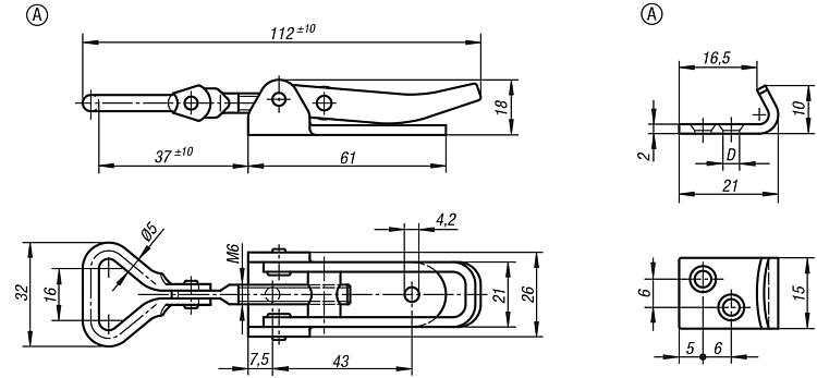 Latches adjustable with swing bail | norelem