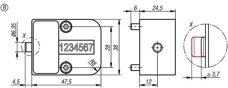 Cycle counter, mechanical square design | norelem