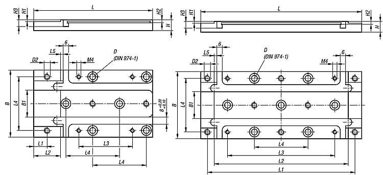 Mounting plates horizontal | norelem