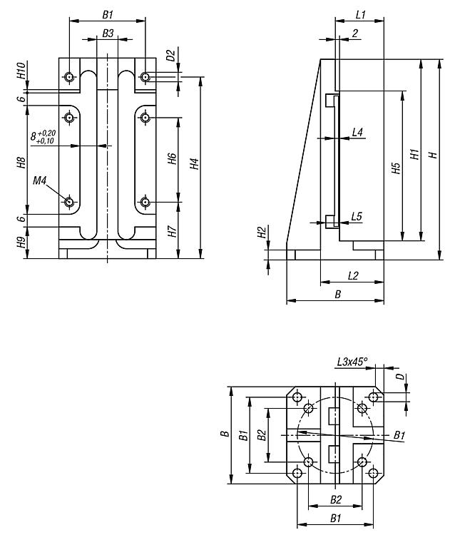 Mounting plates vertical | norelem