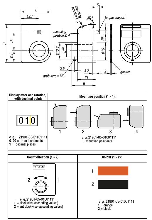 Position indicators with stainless steel hollow shaft | norelem