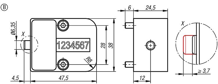 Cycle counter, mechanical square design | norelem